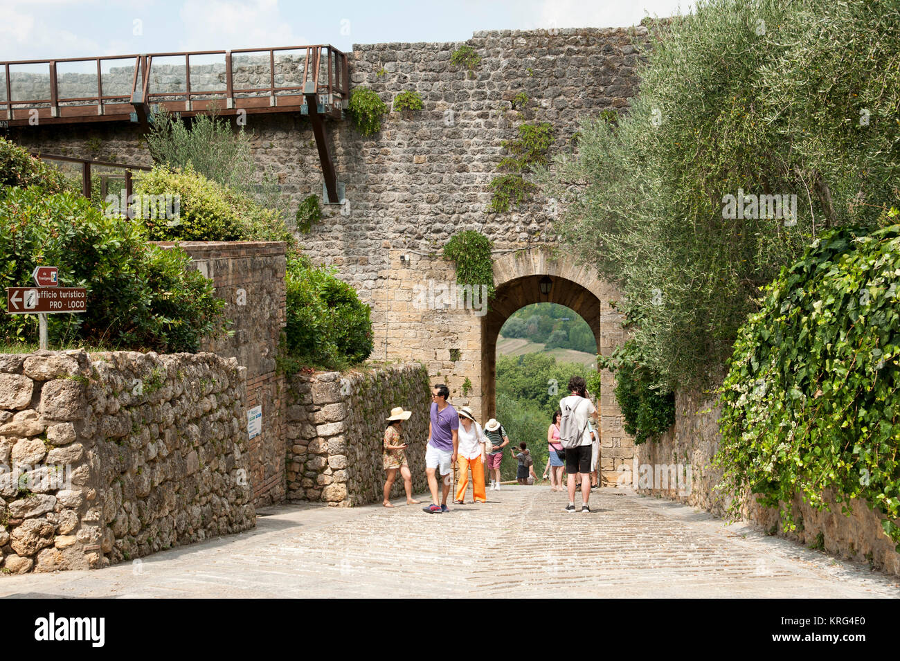 Medieval walled town in Monteriggioni, Tuscany, Italy, built by Siena ...
