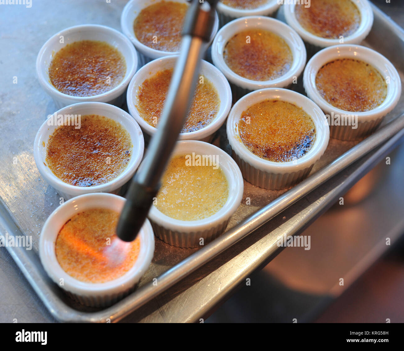 Creme brûlée in ramekins Stock Photo - Alamy