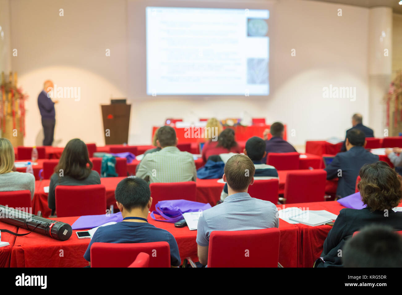 Audience in lecture hall on scientific conference Stock Photo - Alamy