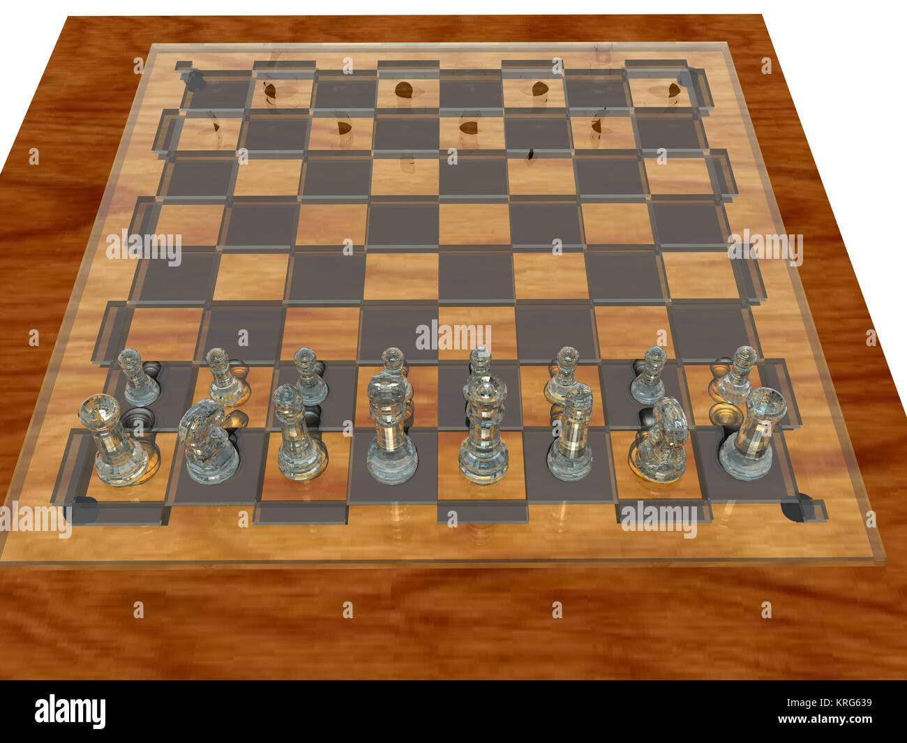 glassy chess game on table Stock Photo - Alamy
