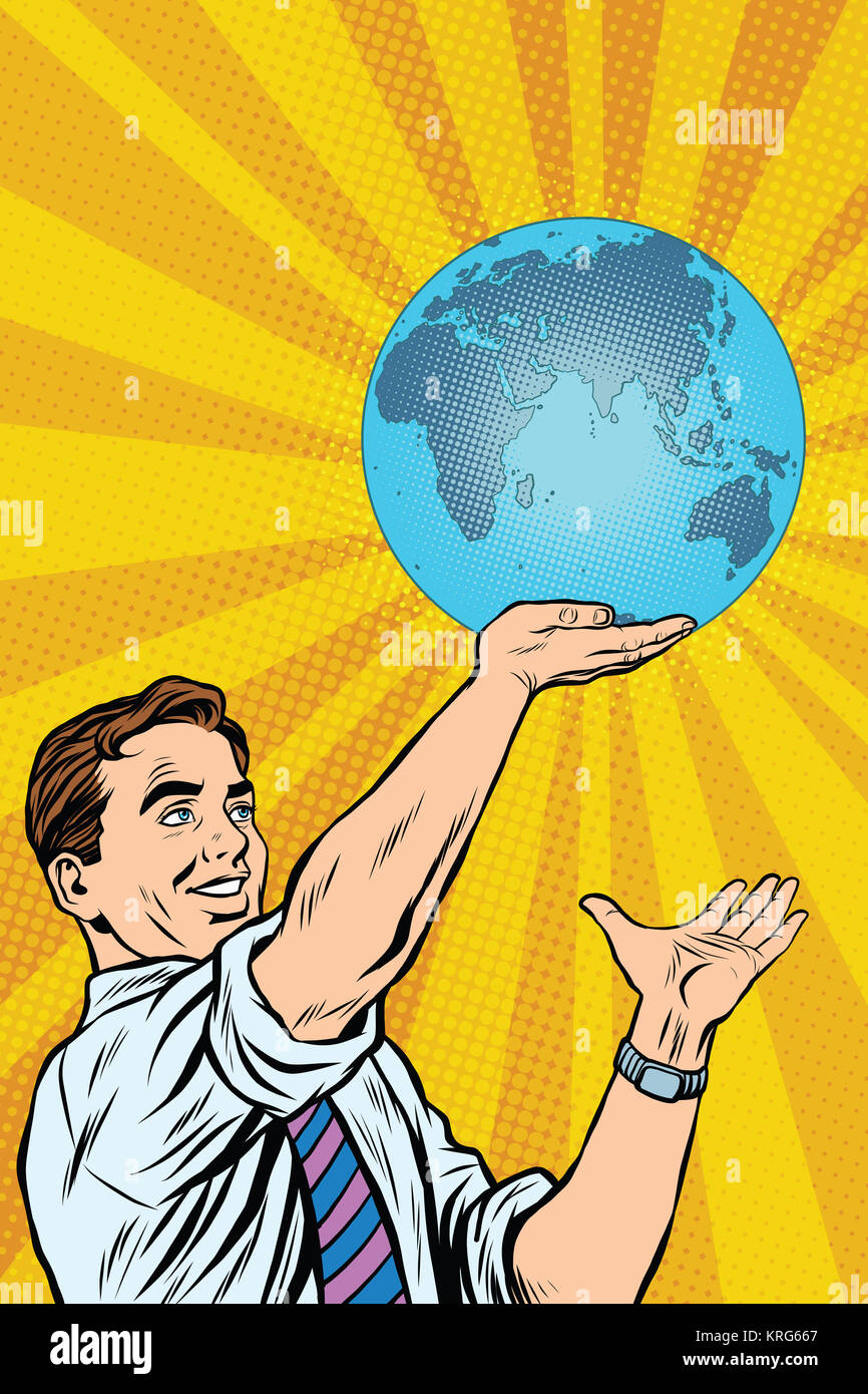 Man holding planet Earth in hand Stock Photo - Alamy