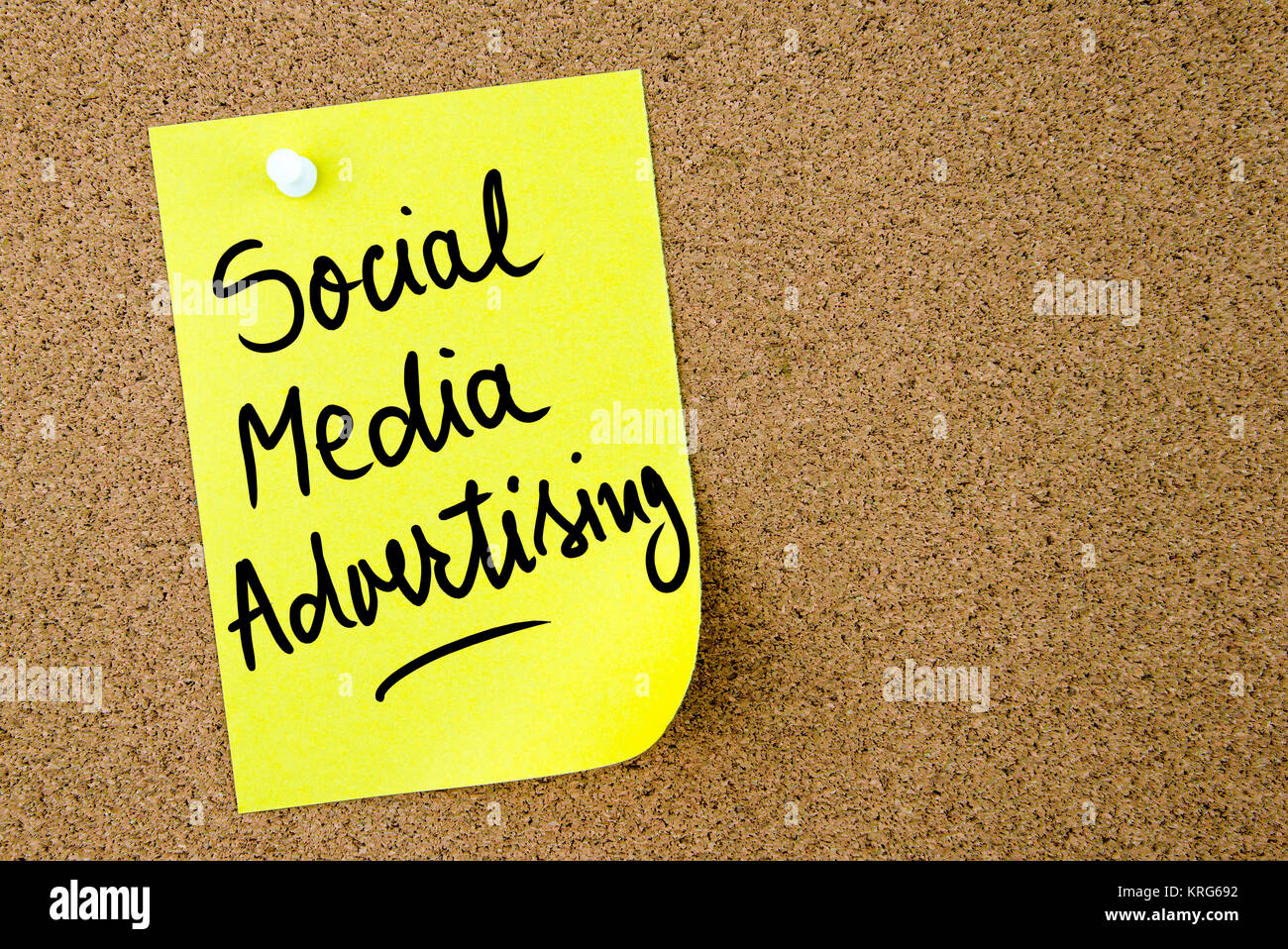 Social Media Advertising text written on yellow paper note Stock Photo ...