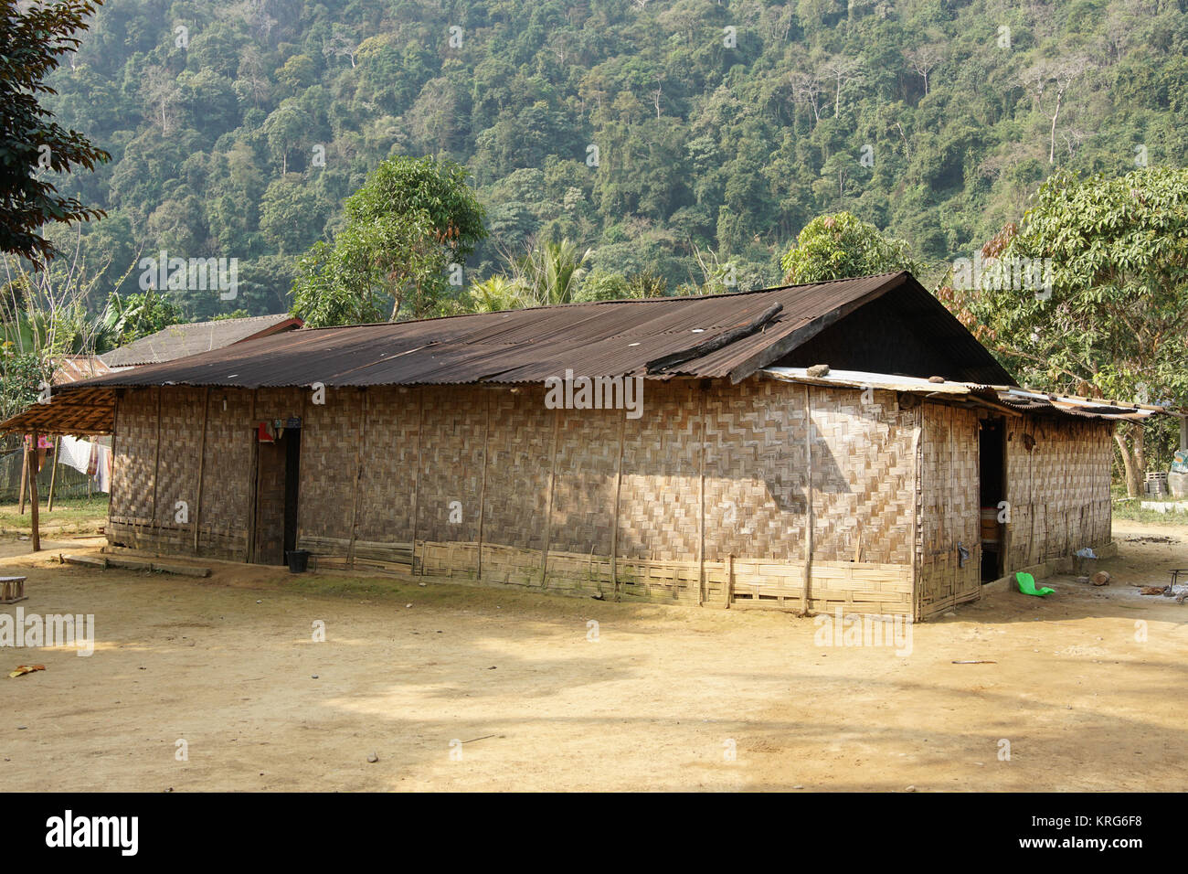 Traditional houses of Hmong minority, Laos, Asia Stock Photo - Alamy