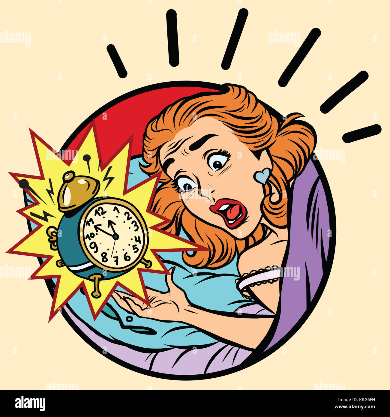 Cartoon illustration running alarm clock hi-res stock photography and ...