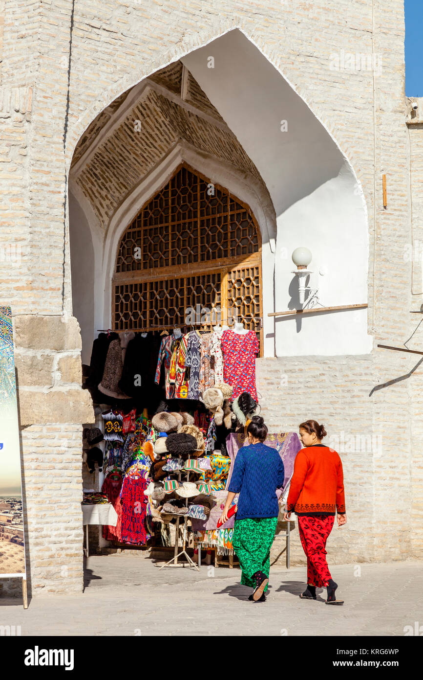 Two Local Women Walking Into The Bazaar, Bukhara, Uzbekistan Stock ...