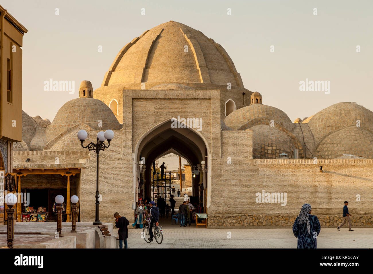The Exterior Of The Bazaar (Trading Domes), Bukhara, Uzbekistan Stock ...