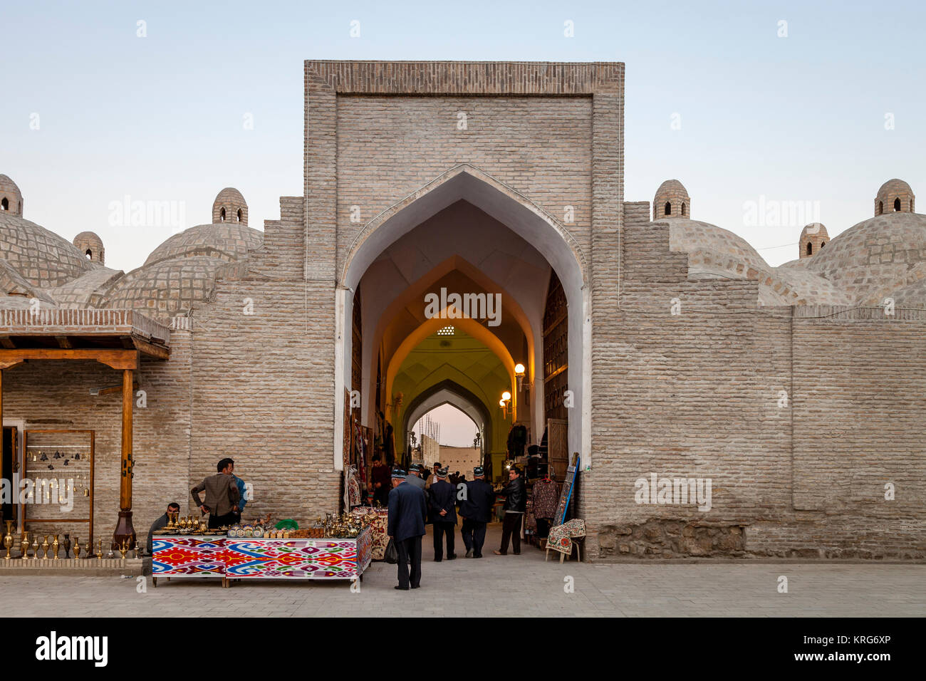 The Exterior Of The Bazaar (Trading Domes), Bukhara, Uzbekistan Stock ...