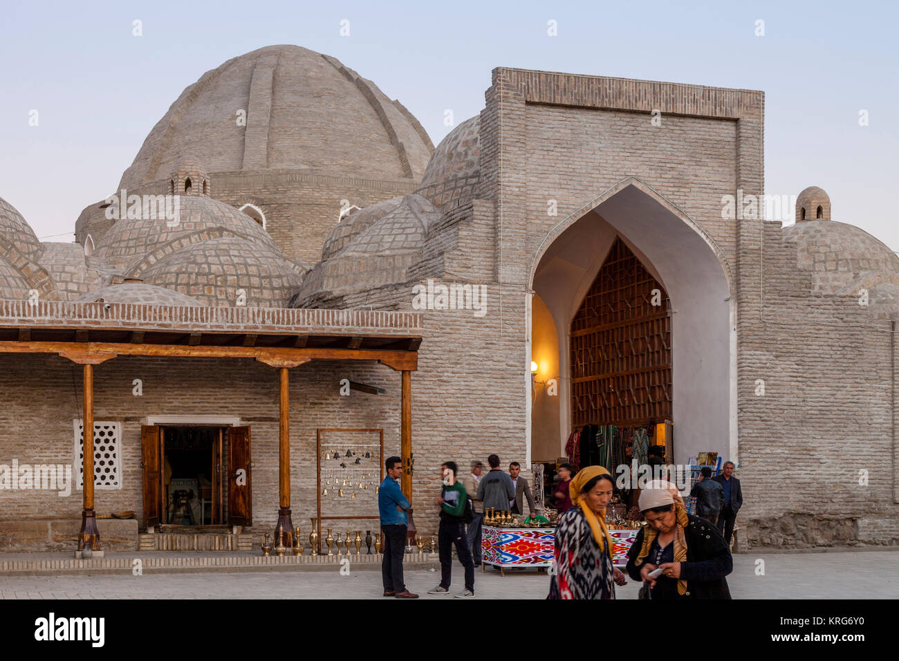 The Exterior Of The Bazaar (Trading Domes), Bukhara, Uzbekistan Stock ...