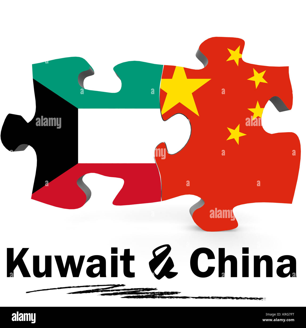 Kuwait china flag hi-res stock photography and images - Alamy