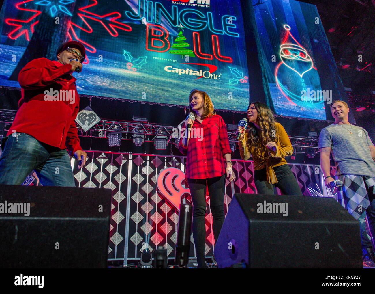 On air personalities at iHeartRadio Jingle Ball on November 28, 2017 in ...