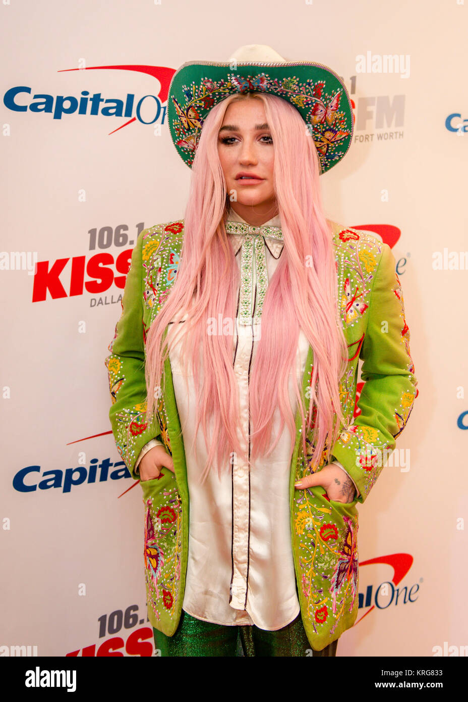 Singer Kesha at iHeartRadio Jingle Ball on November 28, 2017 in Dallas ...