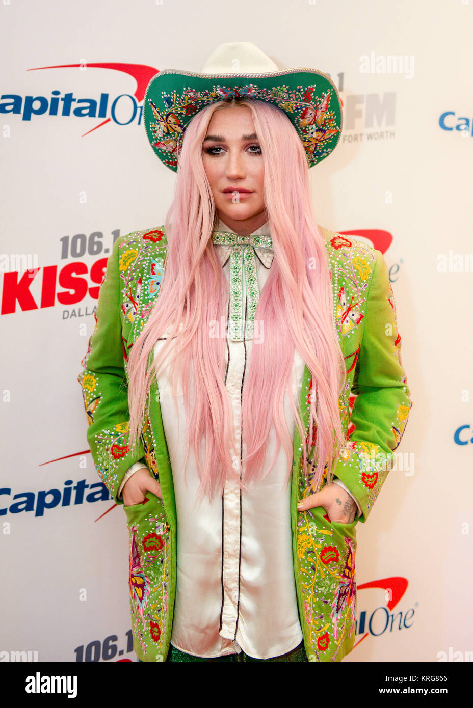 Singer Kesha at iHeartRadio Jingle Ball on November 28, 2017 in Dallas ...