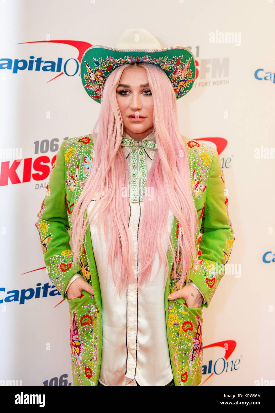 Singer Kesha at iHeartRadio Jingle Ball on November 28, 2017 in Dallas ...