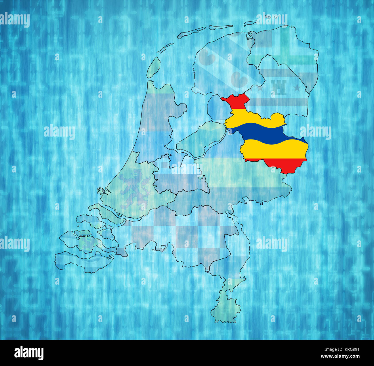 overijssel on map of provinces of netherlands Stock Photo - Alamy