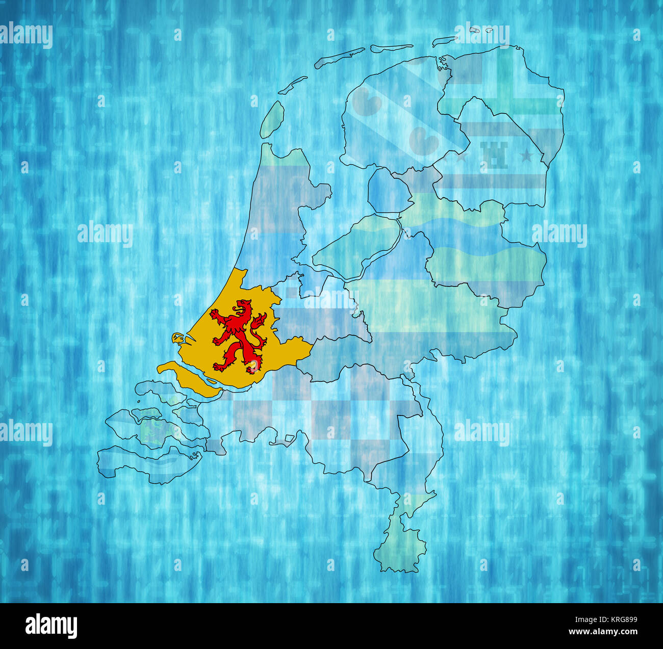 South holland province map hi-res stock photography and images - Alamy