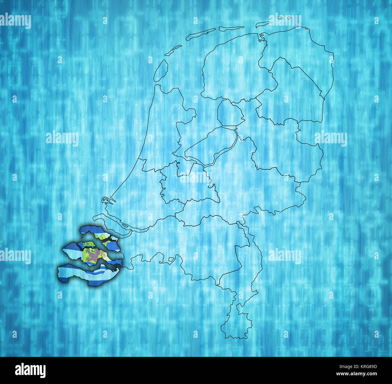 zeeland on map of provinces of netherlands Stock Photo - Alamy