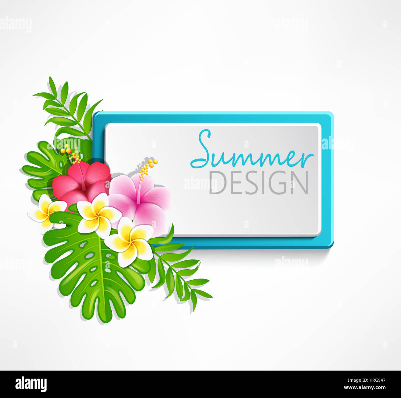 Summer blue frame Stock Photo - Alamy