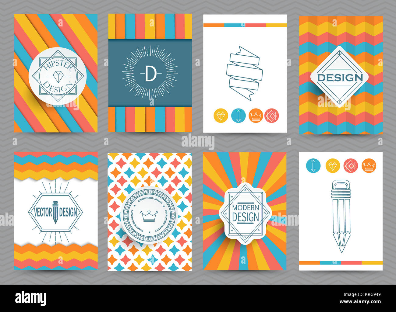 Set of Retro Frames Stock Photo - Alamy