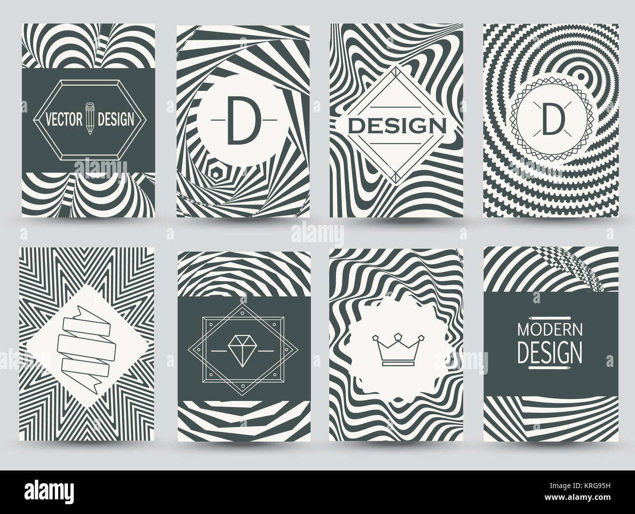 Set of monochrome flyer pages Stock Photo - Alamy