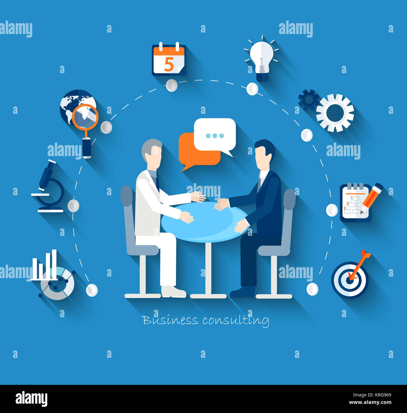 Businessmen conduct negotiations at a table Stock Photo - Alamy