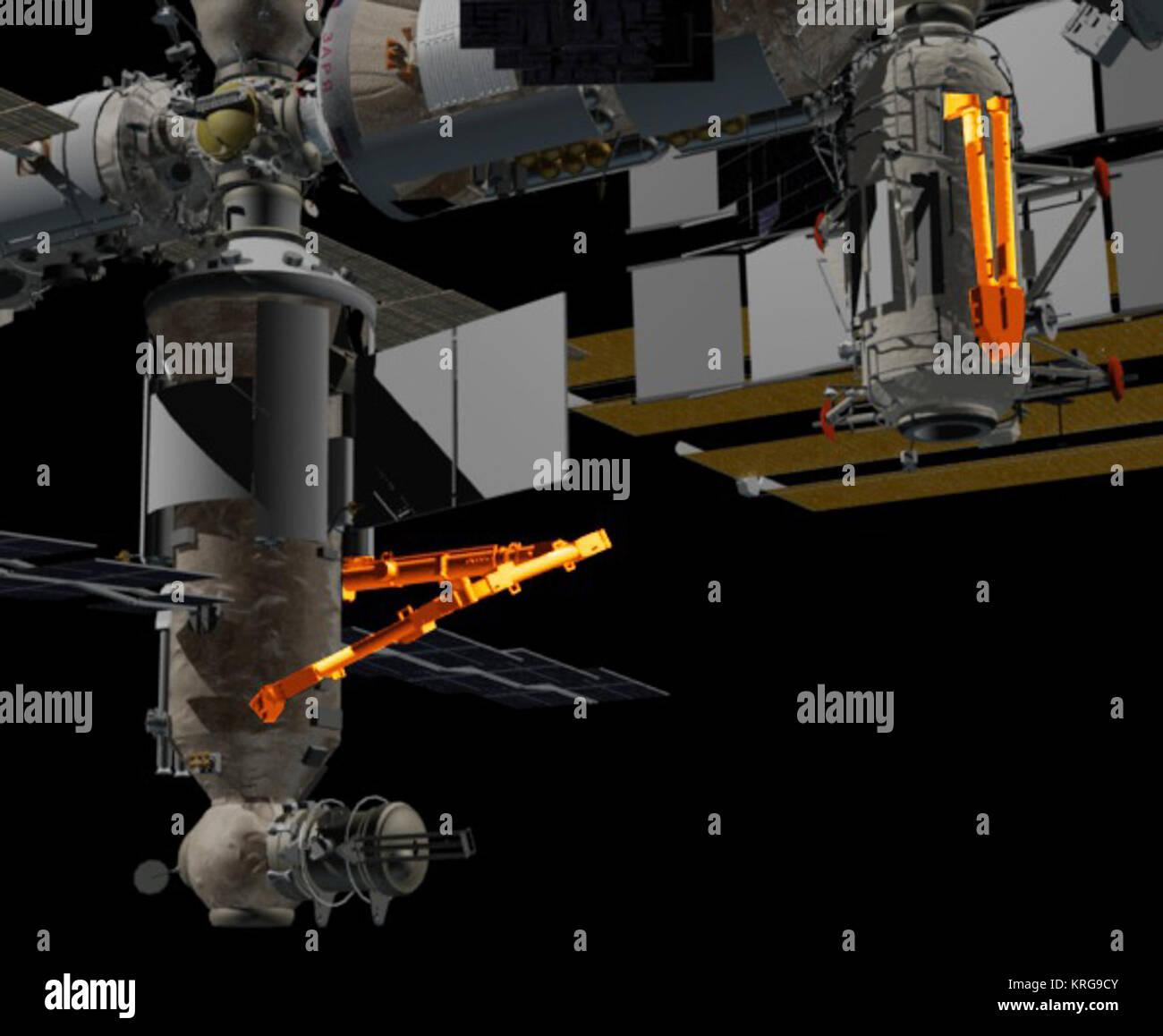 Rendering European Robotic Arm on ISS Stock Photo - Alamy