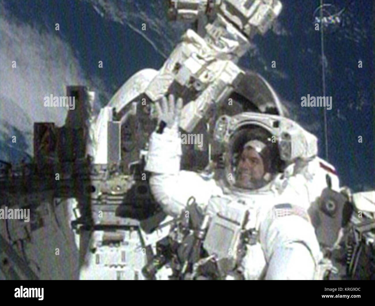 Rex Walheim - STS-122 EVA-2 Stock Photo - Alamy