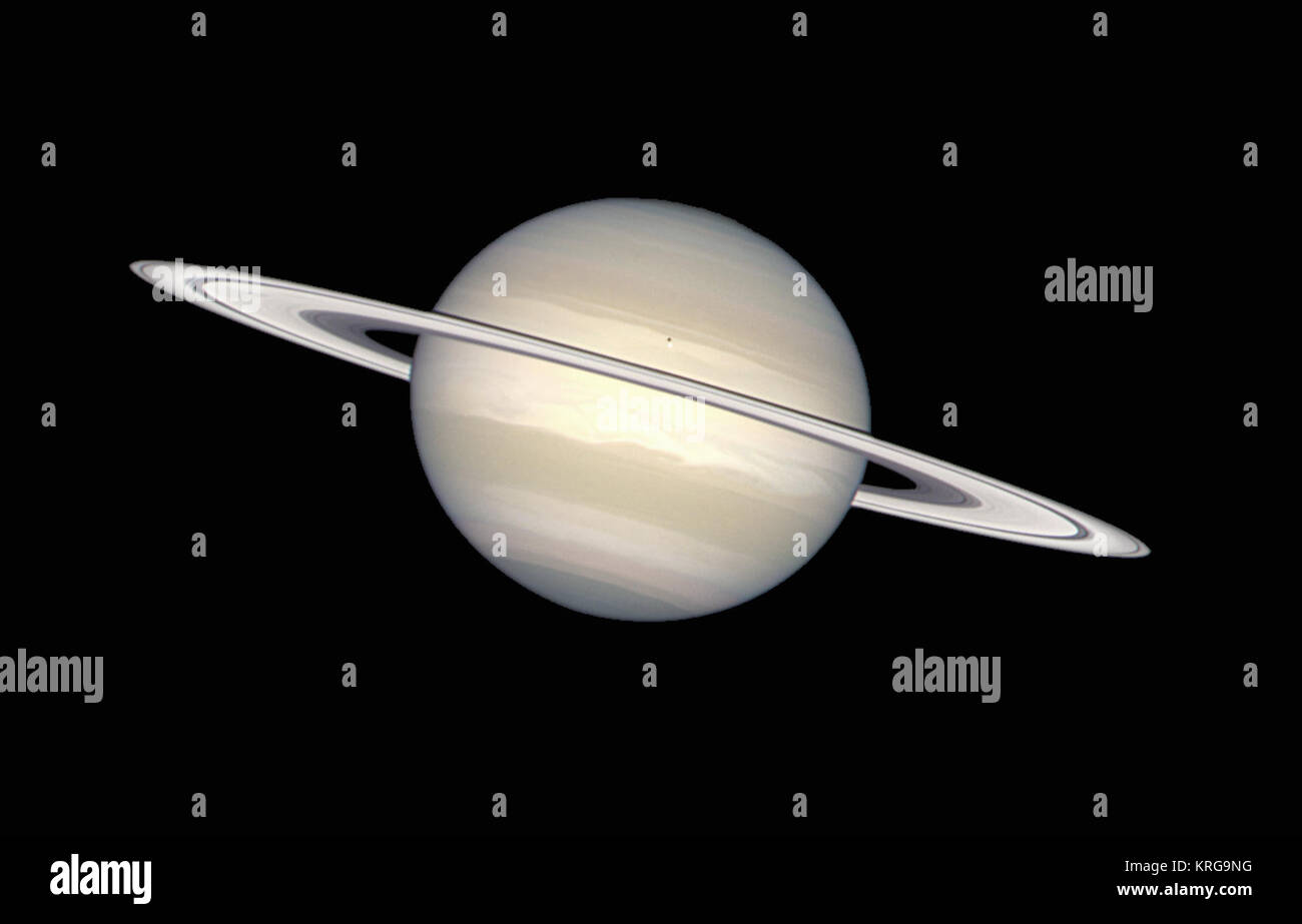 Saturn in natural colors (captured by the Hubble Space Telescope Stock ...
