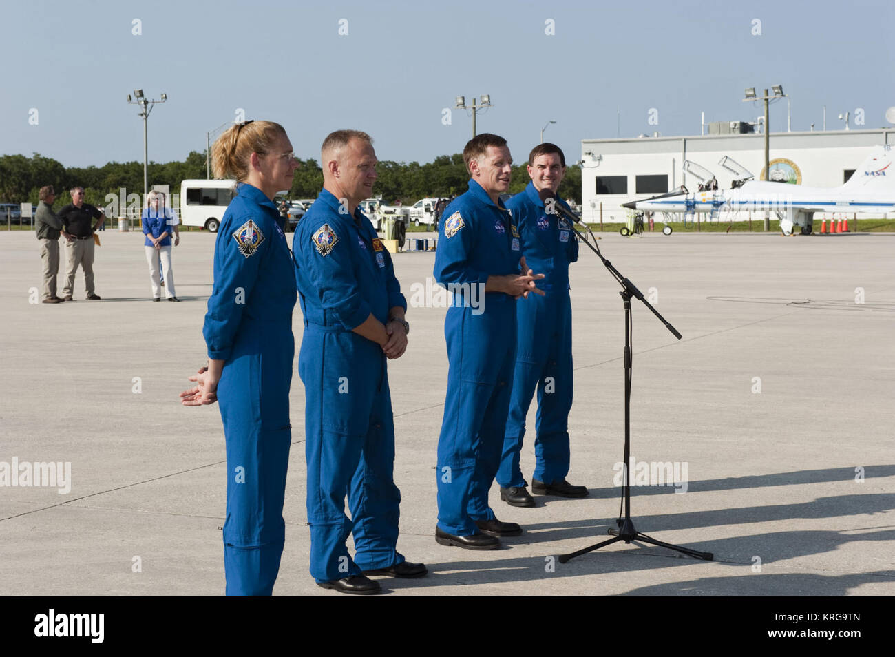 STS-135 crew begins dress rehearsal Stock Photo - Alamy