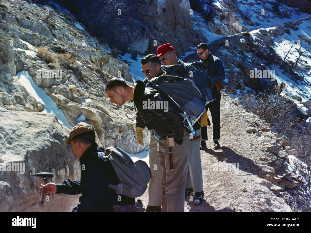 Dr. E. Dale Jackson, U.S. Survey Geologist, with Astronauts Neil ...