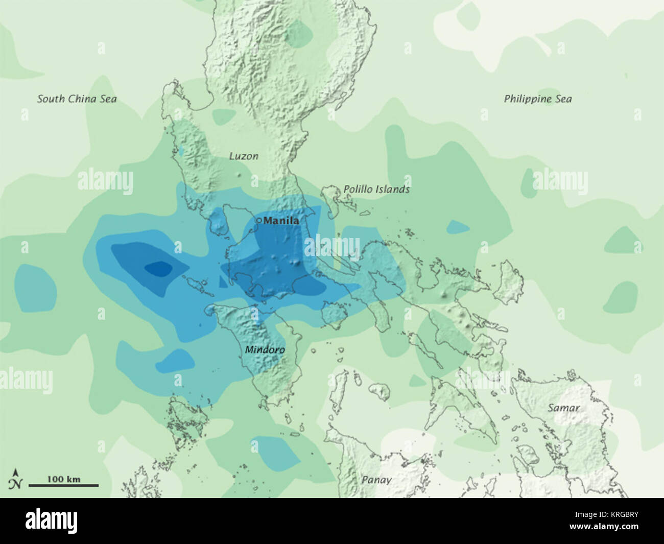 Typhoon Ketsana accumulated rainfall in Philippines Stock Photo - Alamy