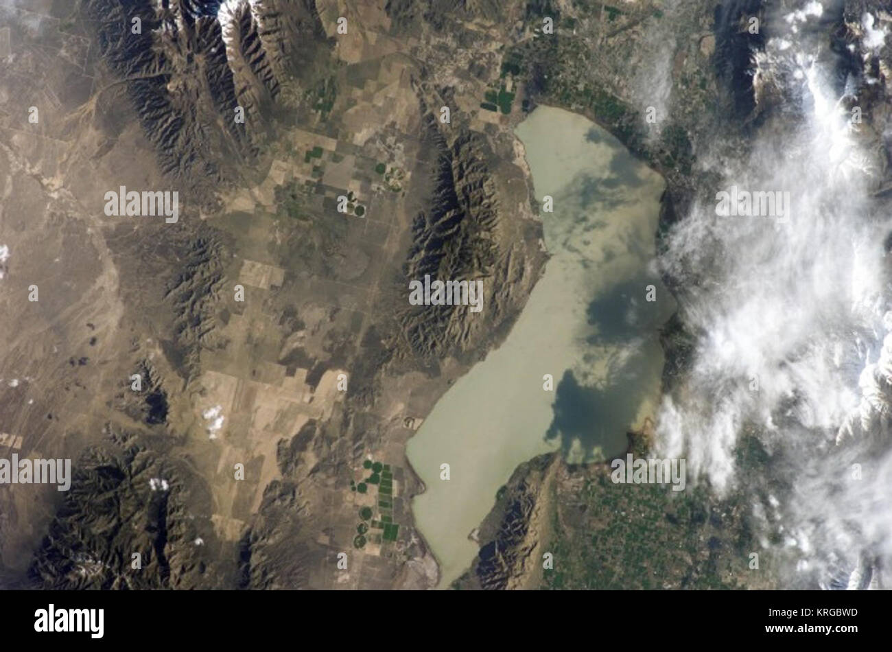 Utah Lake satellite view Stock Photo - Alamy