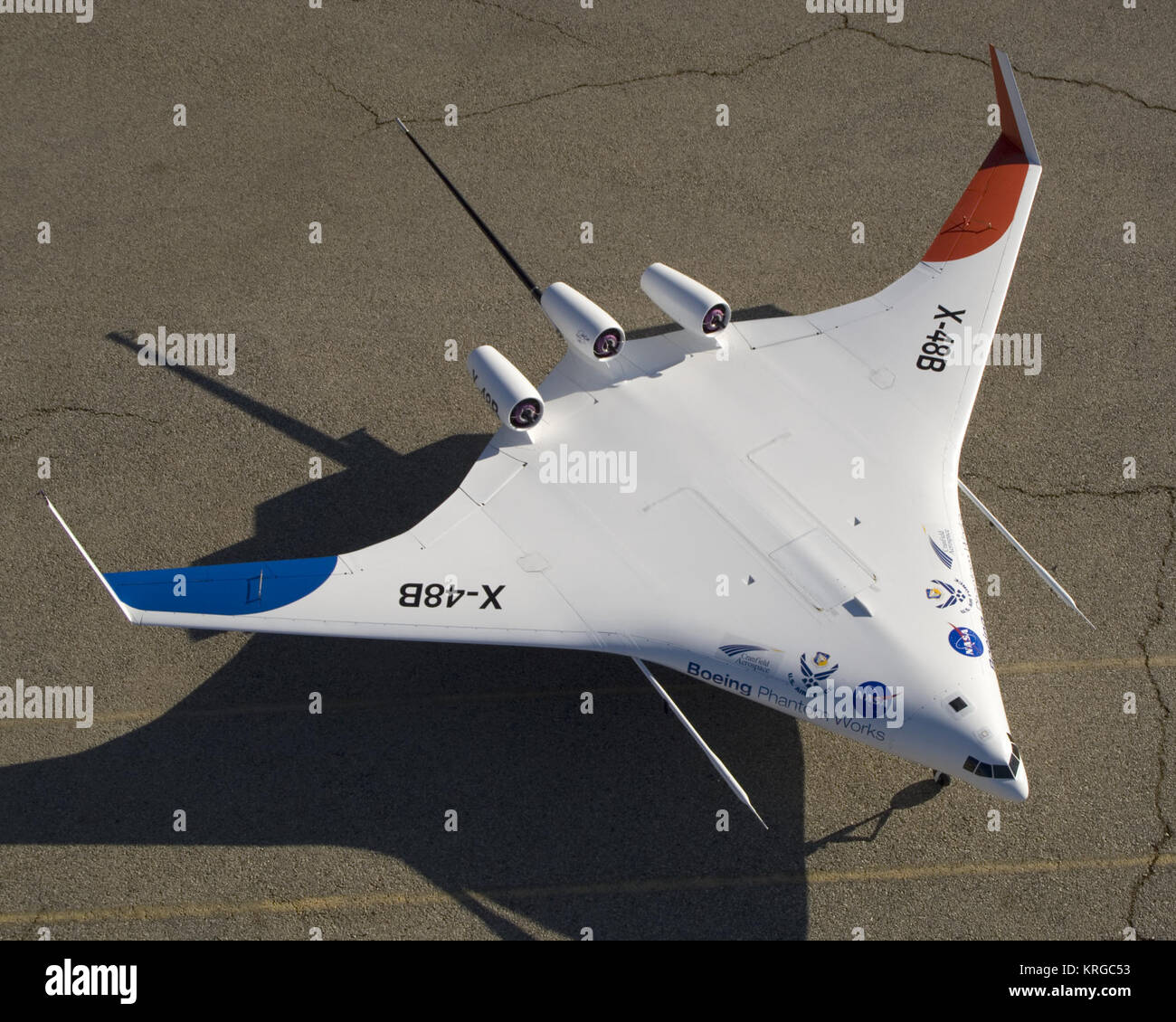 X-48B on ground from above Stock Photo - Alamy