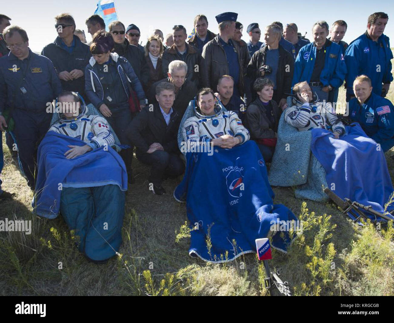 Expedition 35 Crew Lands Stock Photo - Alamy