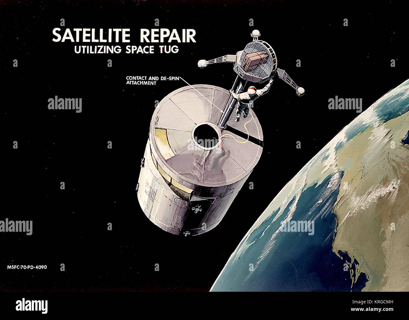Satellite repair with the space tug Stock Photo - Alamy