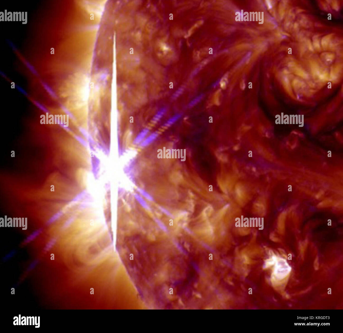 Sun Emits Third Solar Flare in 2 Days (crop Stock Photo - Alamy