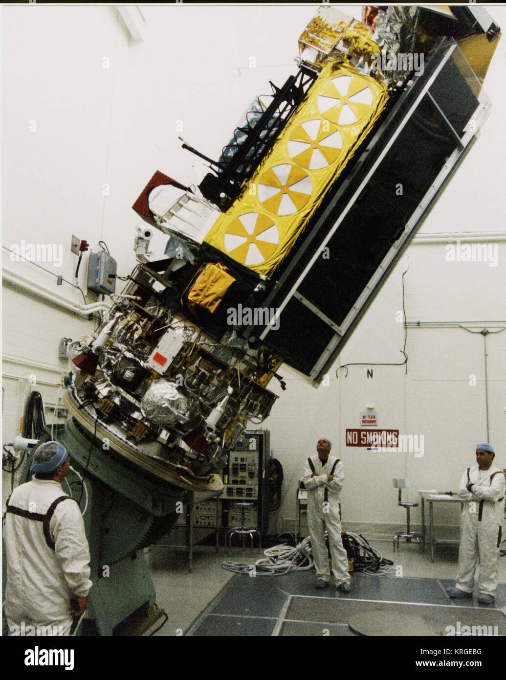 NOAA-L satellite tilted in Vandenberg AFB clean room Stock Photo - Alamy