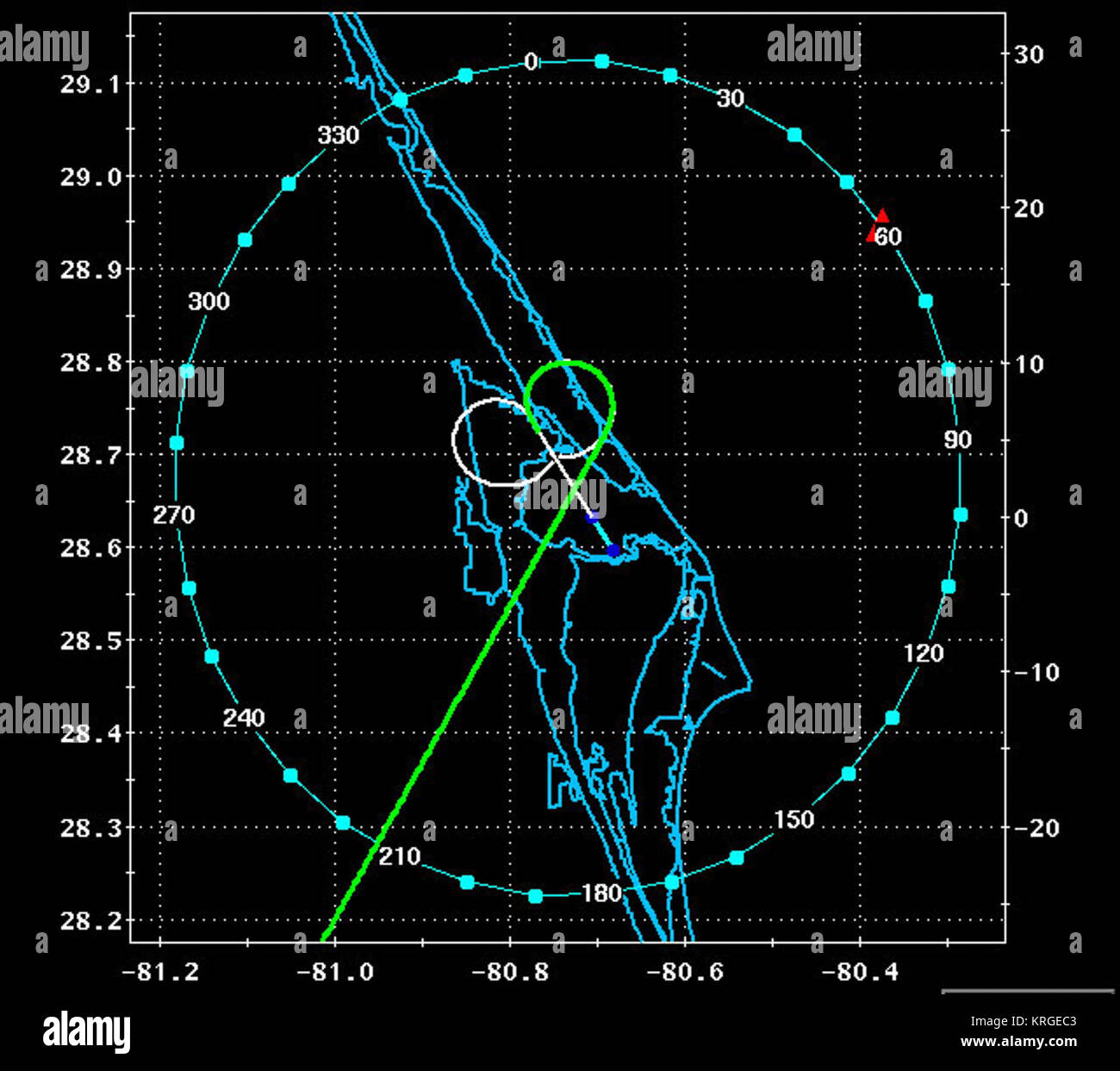 STS-135 Close-range ground track Orbit 200 Stock Photo - Alamy