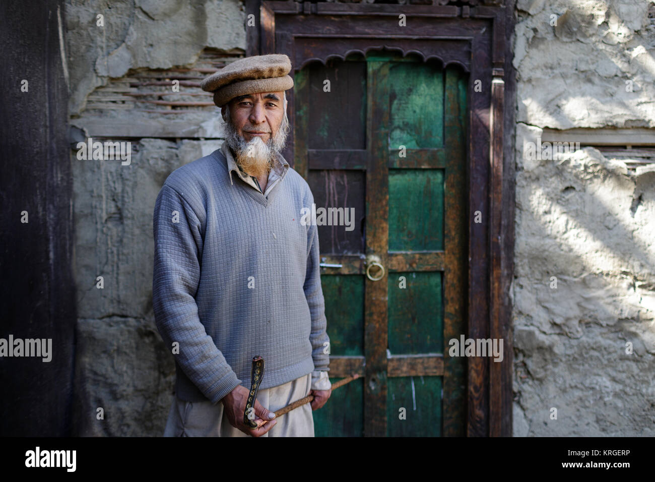 Old man, king of Baltistan, Balti people, Nubra Valley, Turtuk, Ladakh ...