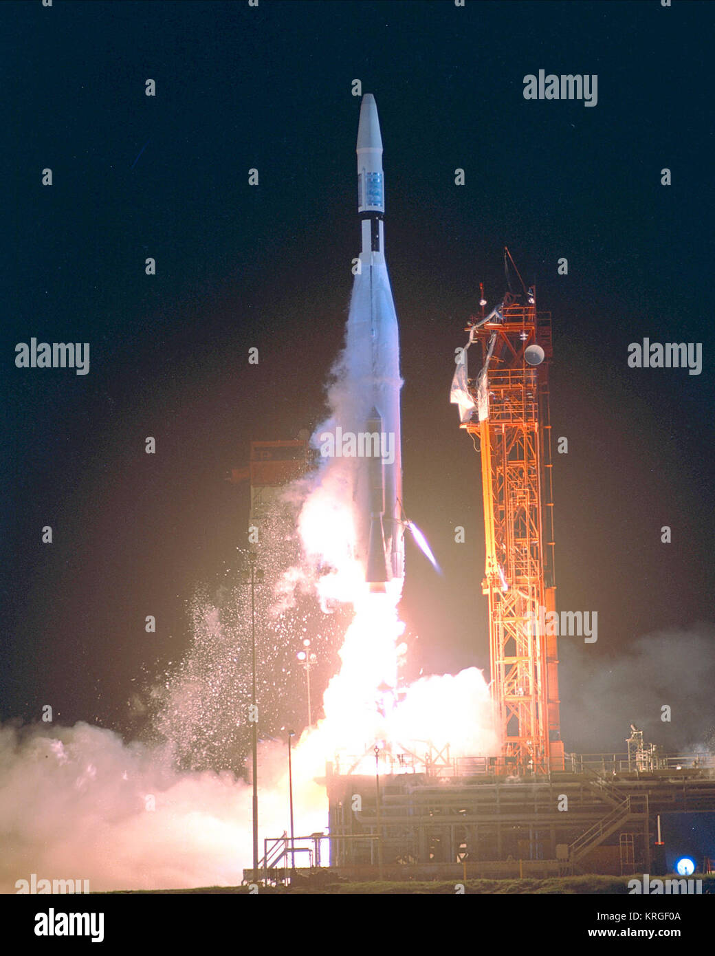 Atlas Agena with Mariner 1 Stock Photo - Alamy