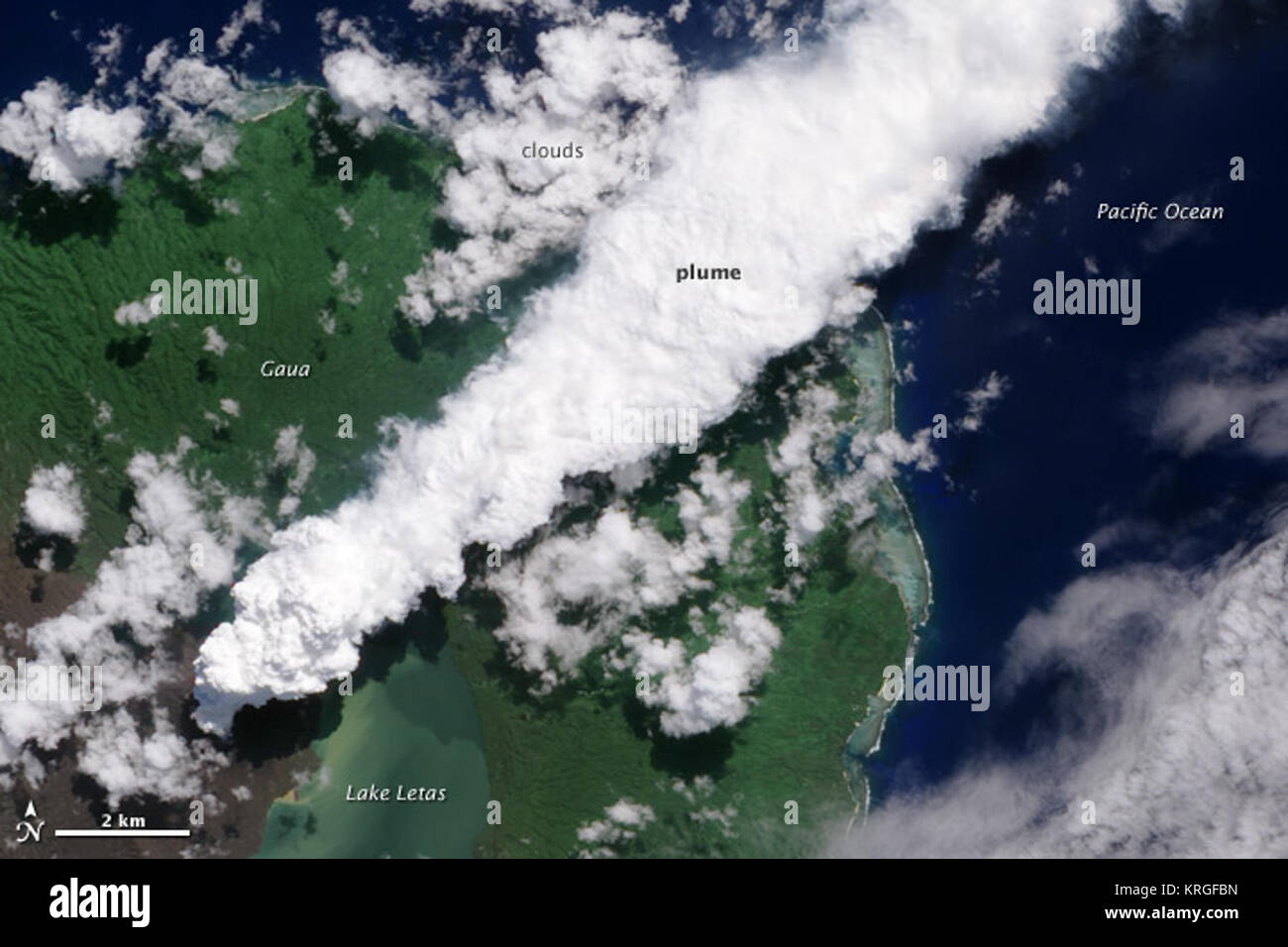 Eruption of Gaua Volcano 2010-04-24 Stock Photo - Alamy