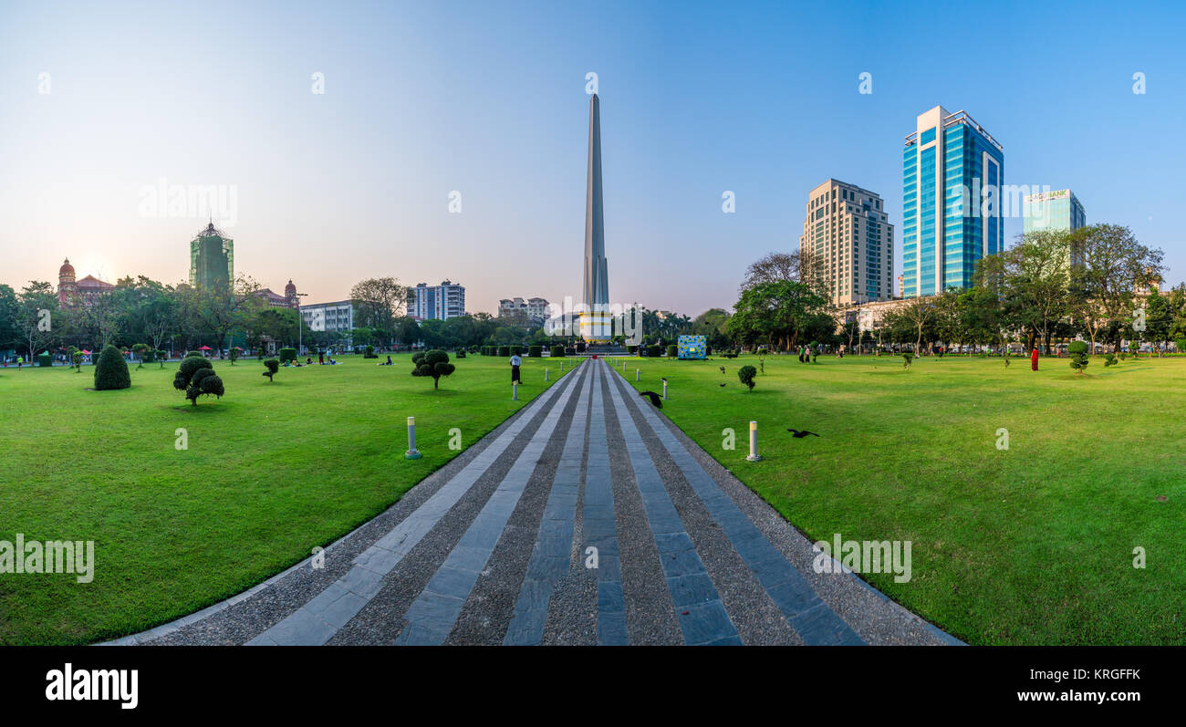 Independence Monument in Mahabandoola park in downtown Yangon, Myanmar ...