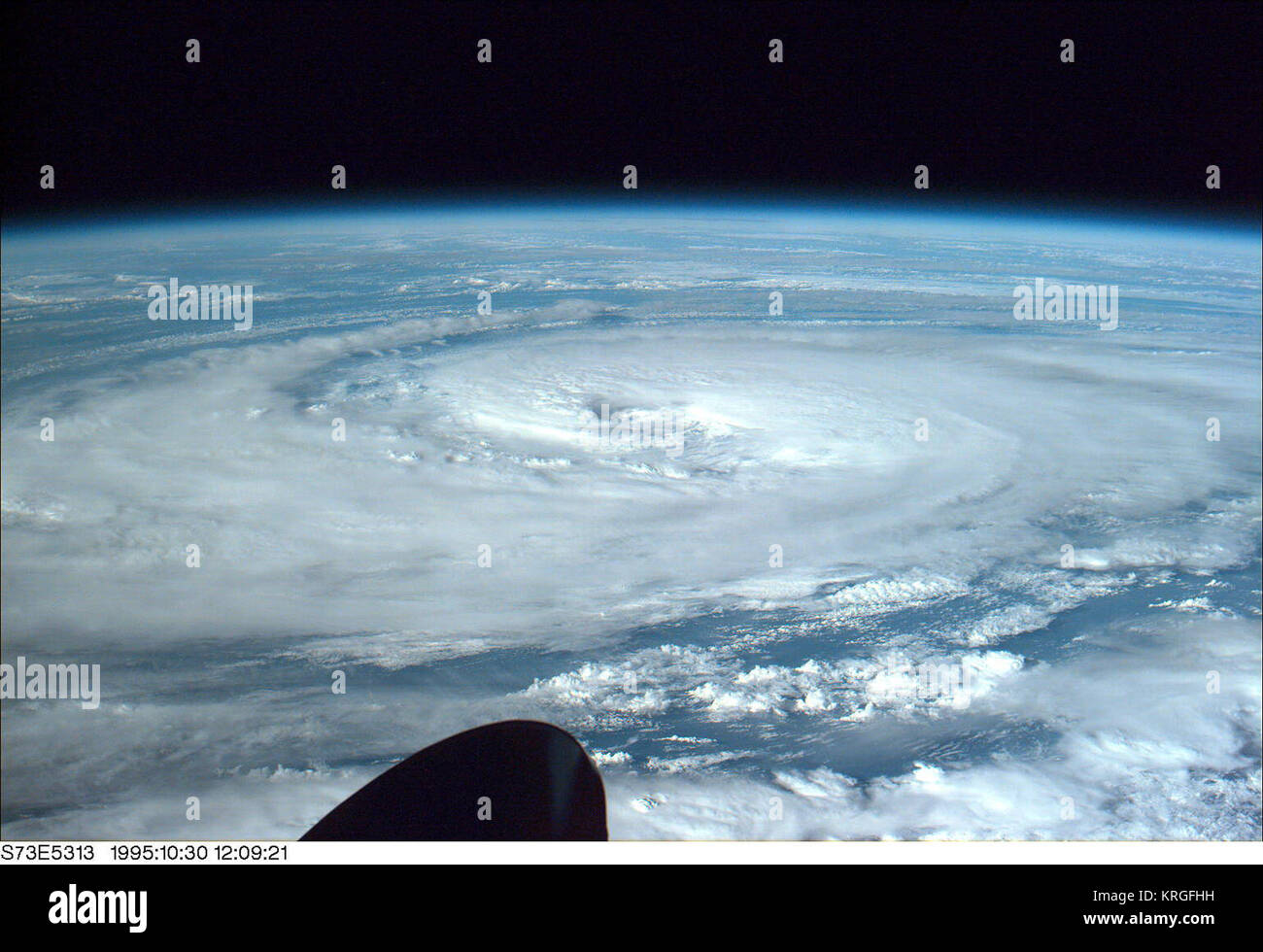 STS-73 Typhoon Angela Oct 30 1995 Stock Photo - Alamy