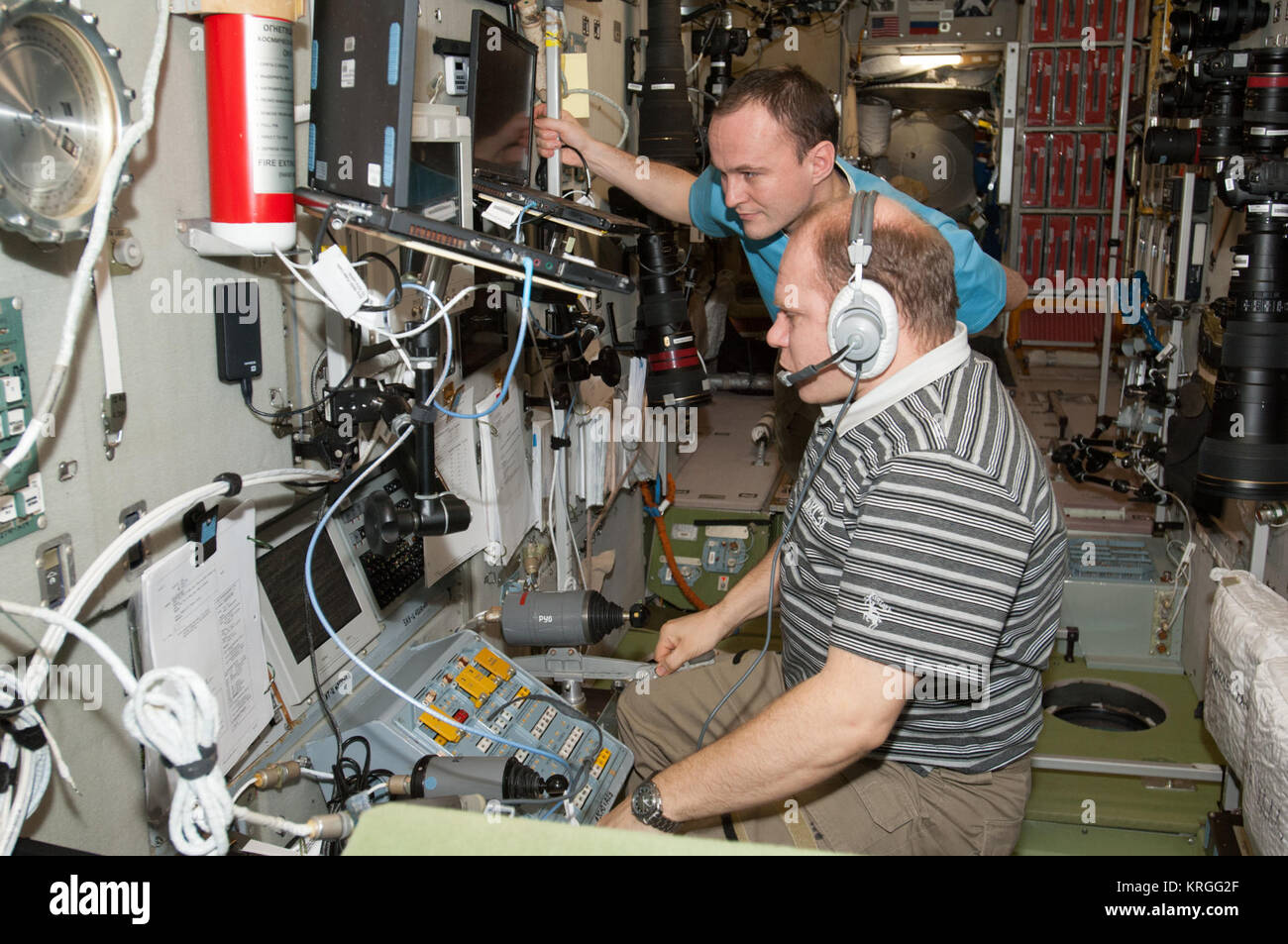 ISS-38 Oleg Kotov and Sergey Ryazansky at TORU Stock Photo - Alamy