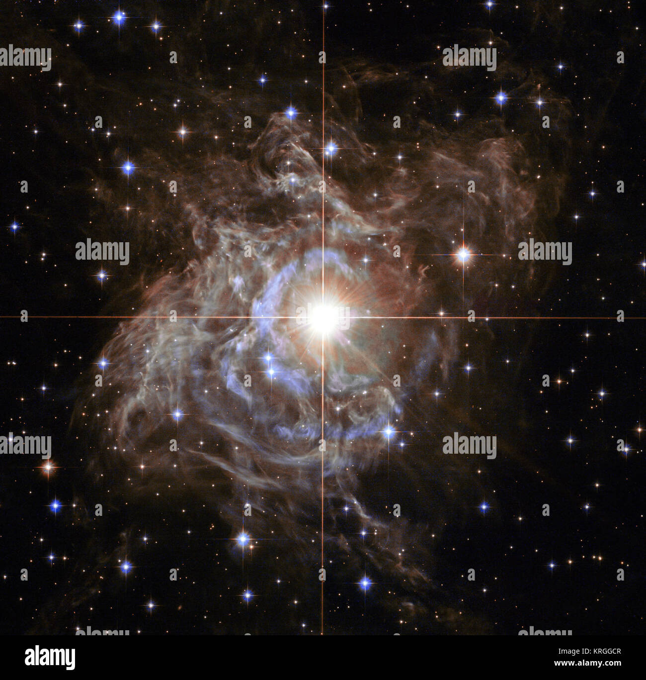 This Hubble image shows RS Puppis, a type of variable star known as a ...