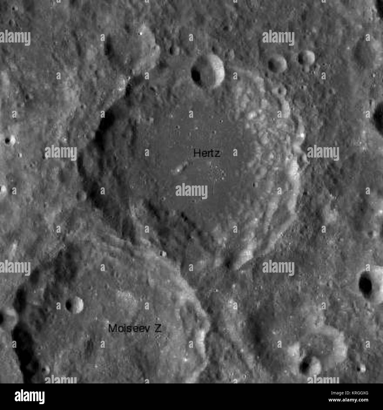 Hertz lunar crater LRO Stock Photo - Alamy
