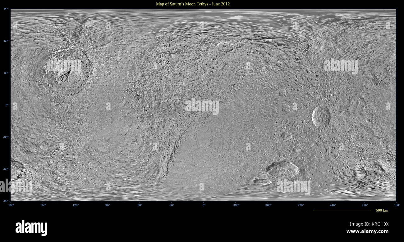 Map of Tethys PIA 14931 Jun 2012 Stock Photo - Alamy