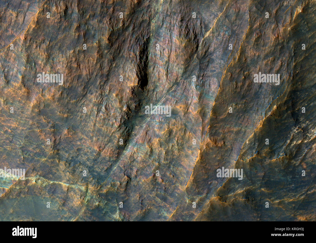 Banded Bedrock in Terra Sabaea, Mars Stock Photo - Alamy