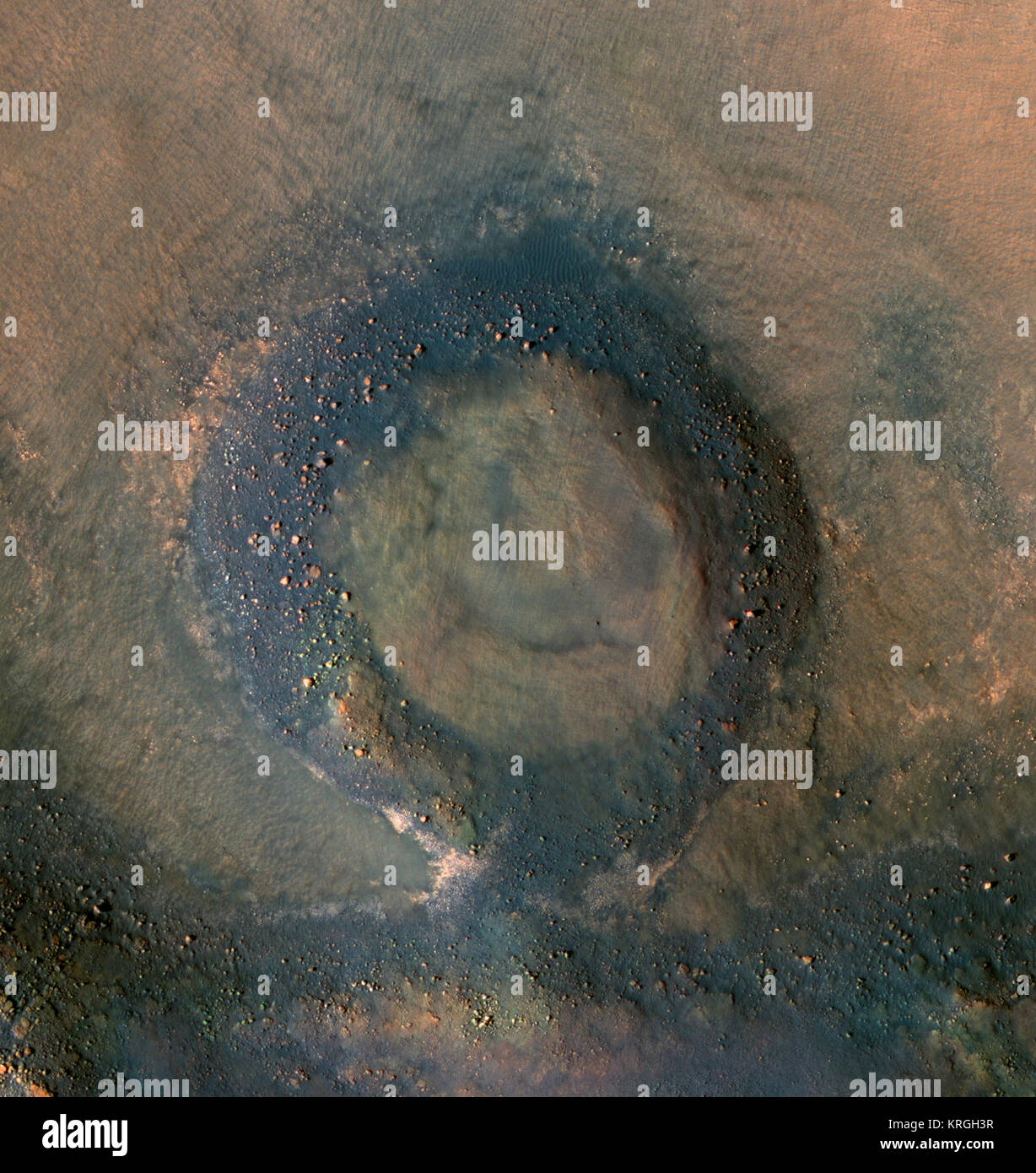 Inverted crater mesa, Mars Stock Photo - Alamy