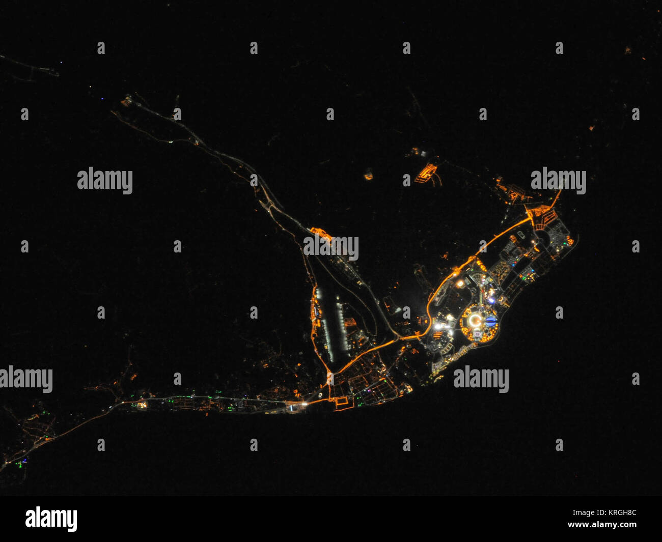 NASA Night View of Sochi During Olympics Stock Photo - Alamy