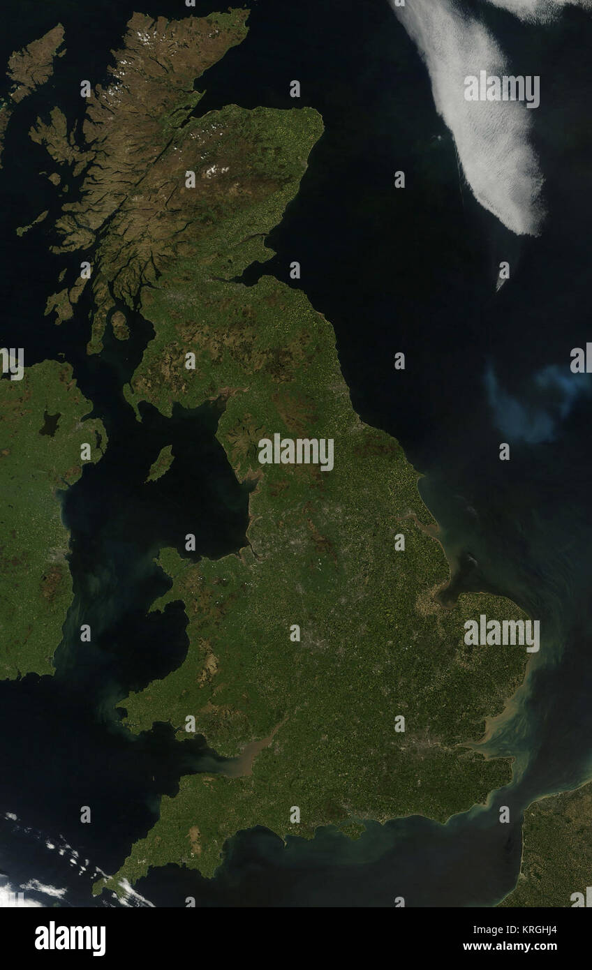 Satellite image of Great Britain Stock Photo - Alamy